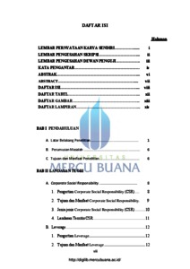 PENGARUH CORPORATE SOCIAL RESPONSIBILITY , LEVERAGE , DAN GROWTH ...